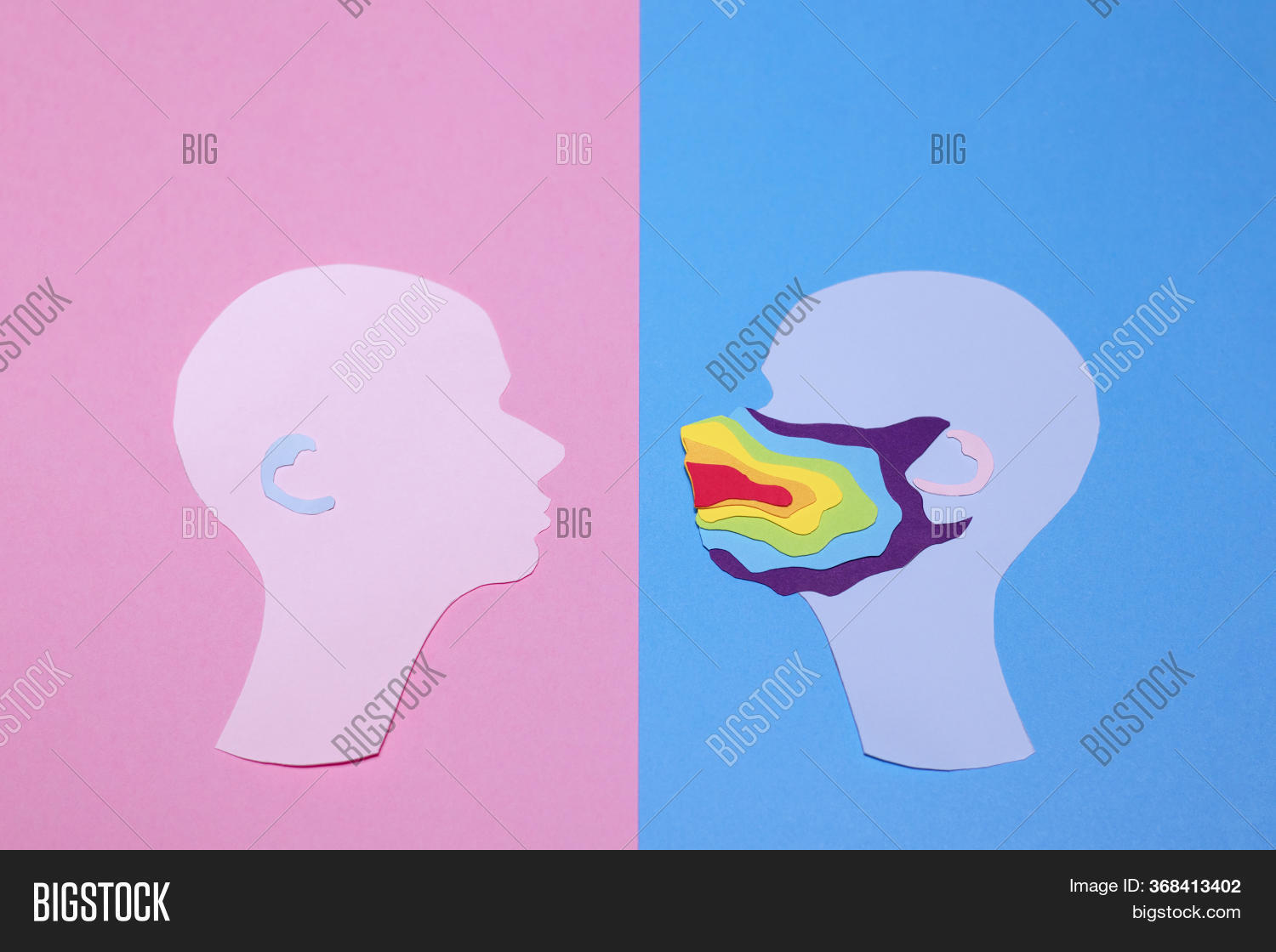 Two Human Profiles Cut Image & Photo (Free Trial) | Bigstock