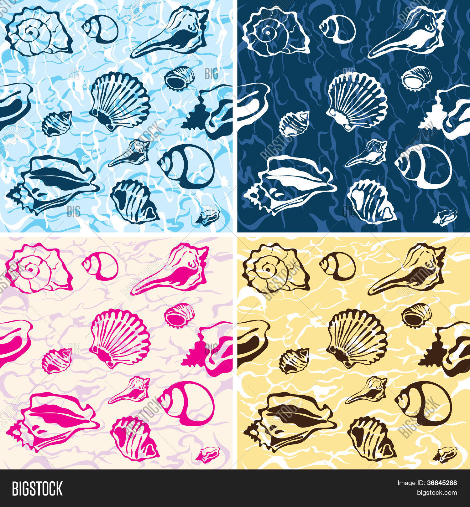 Seamless Seashell Vector And Photo Free Trial Bigstock