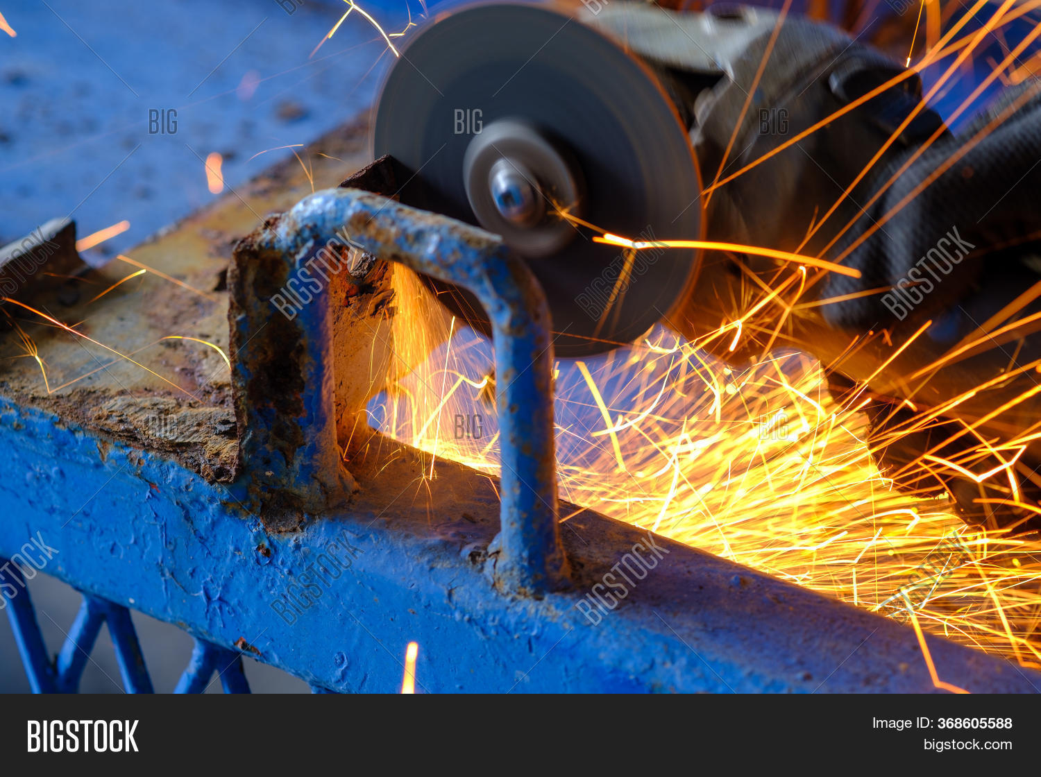 Worker Cutting Steel Image & Photo (Free Trial) | Bigstock