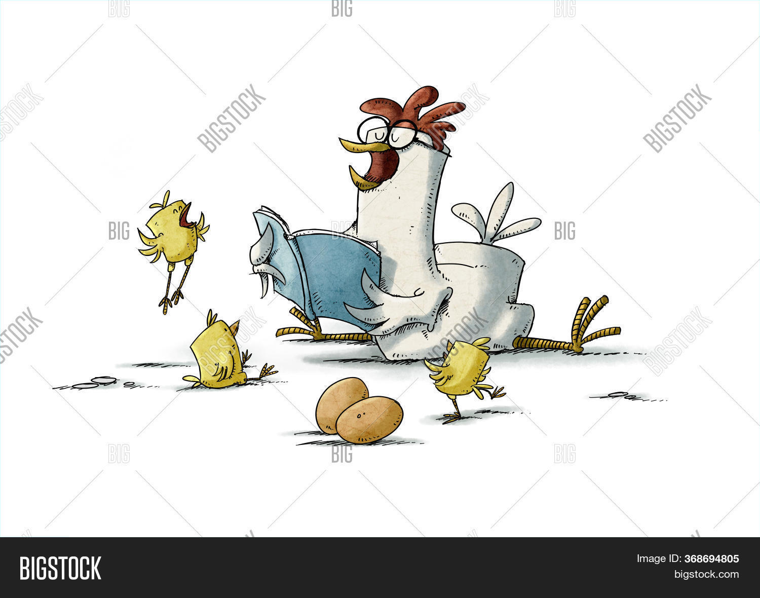 Hen Glasses Reading Image & Photo (Free Trial) | Bigstock