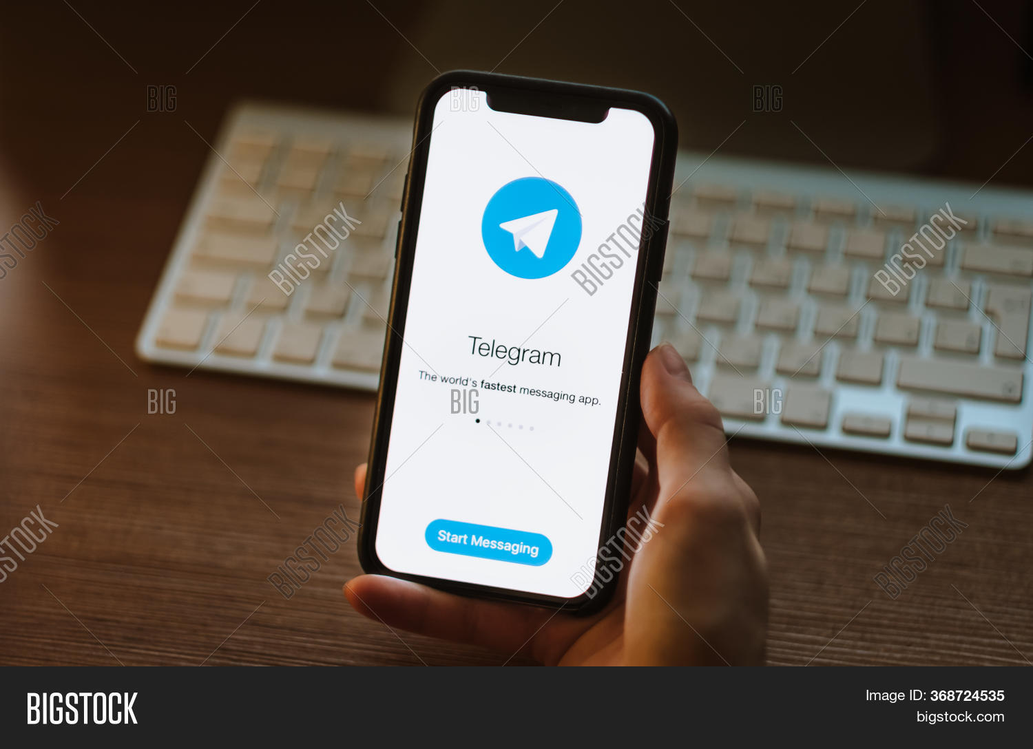 Woman Use Telegram App Image & Photo (Free Trial) | Bigstock
