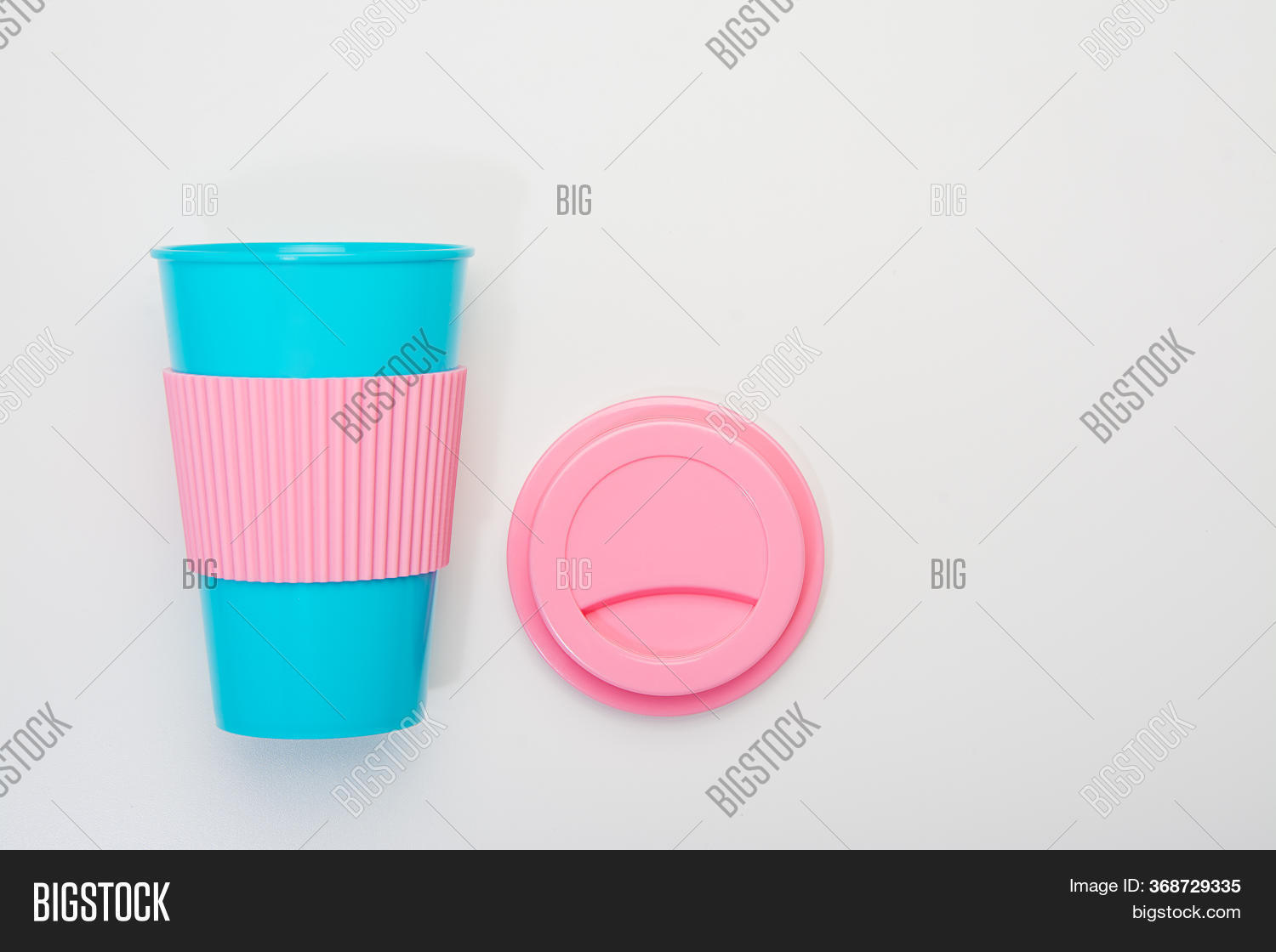 Reusable Blue Cup Pink Image & Photo (Free Trial) | Bigstock
