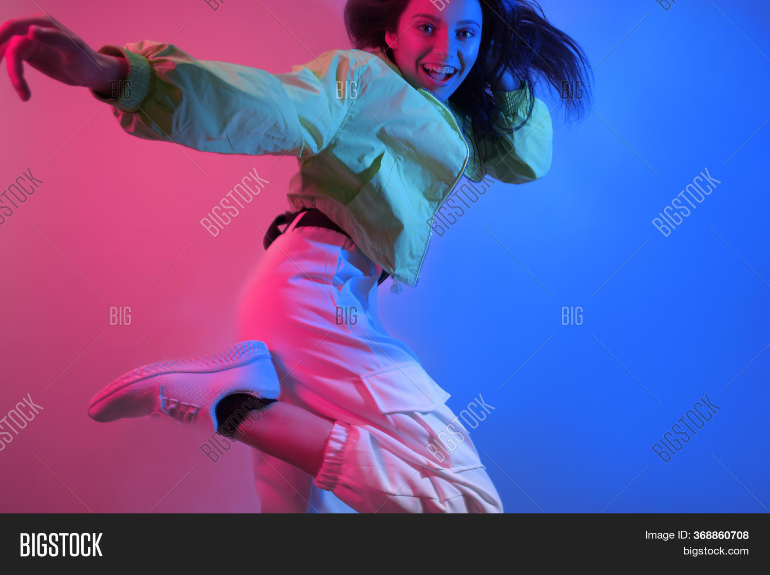 Brunette Dances Neon, Image & Photo (Free Trial) | Bigstock