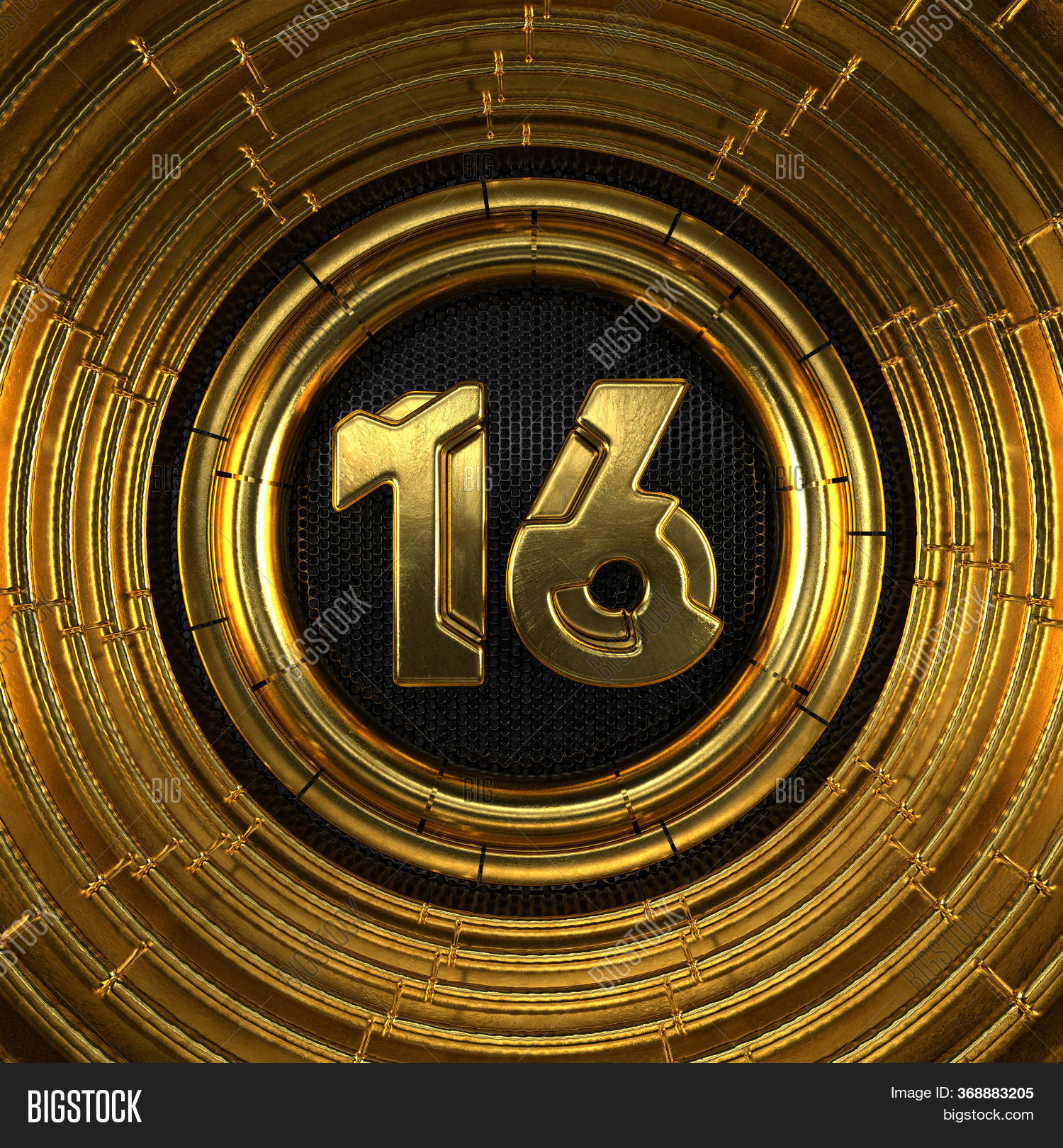 Gold Number 16 (number Image & Photo (Free Trial) | Bigstock