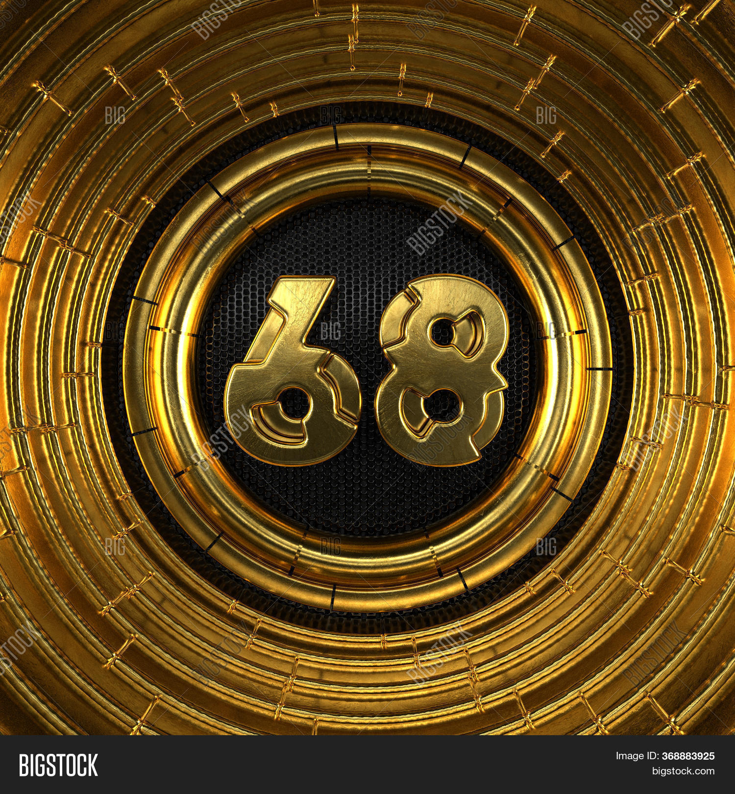 Gold Number 68 (number Image & Photo (Free Trial) | Bigstock