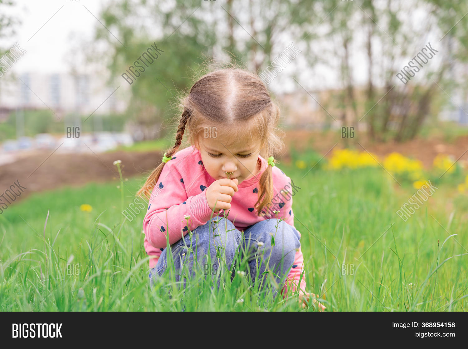 Little Girl Sniffing Image & Photo (Free Trial) | Bigstock