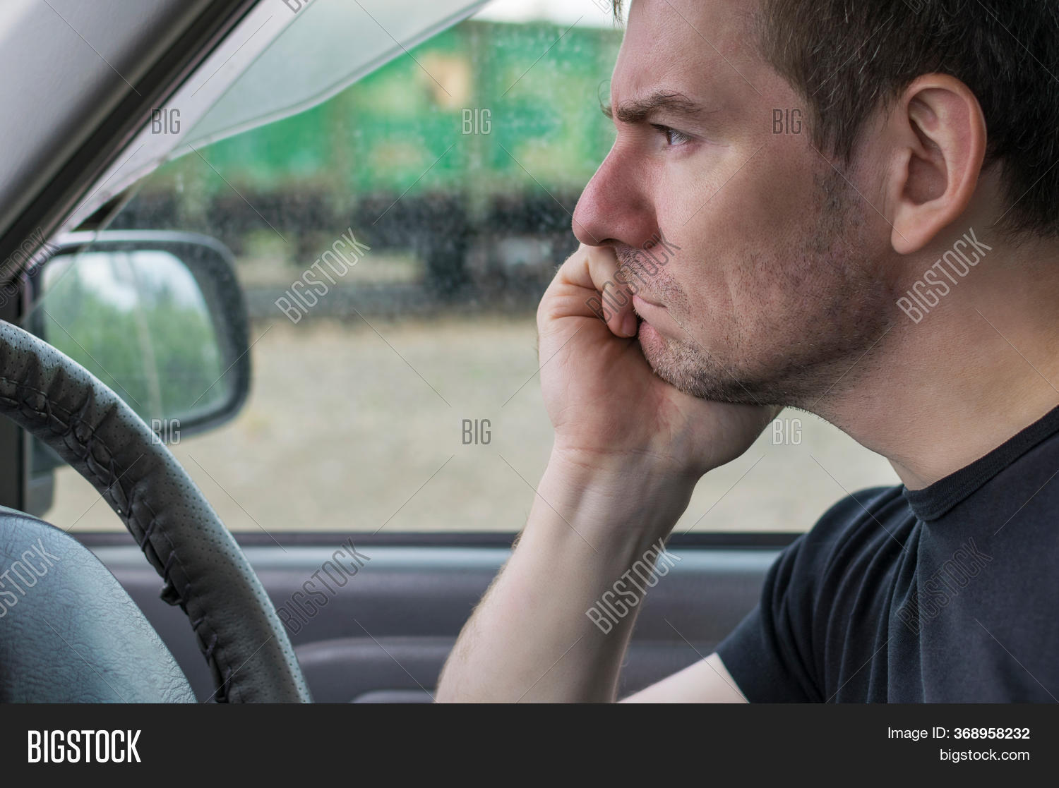 Young Sad Man Sits Car Image & Photo (Free Trial) | Bigstock