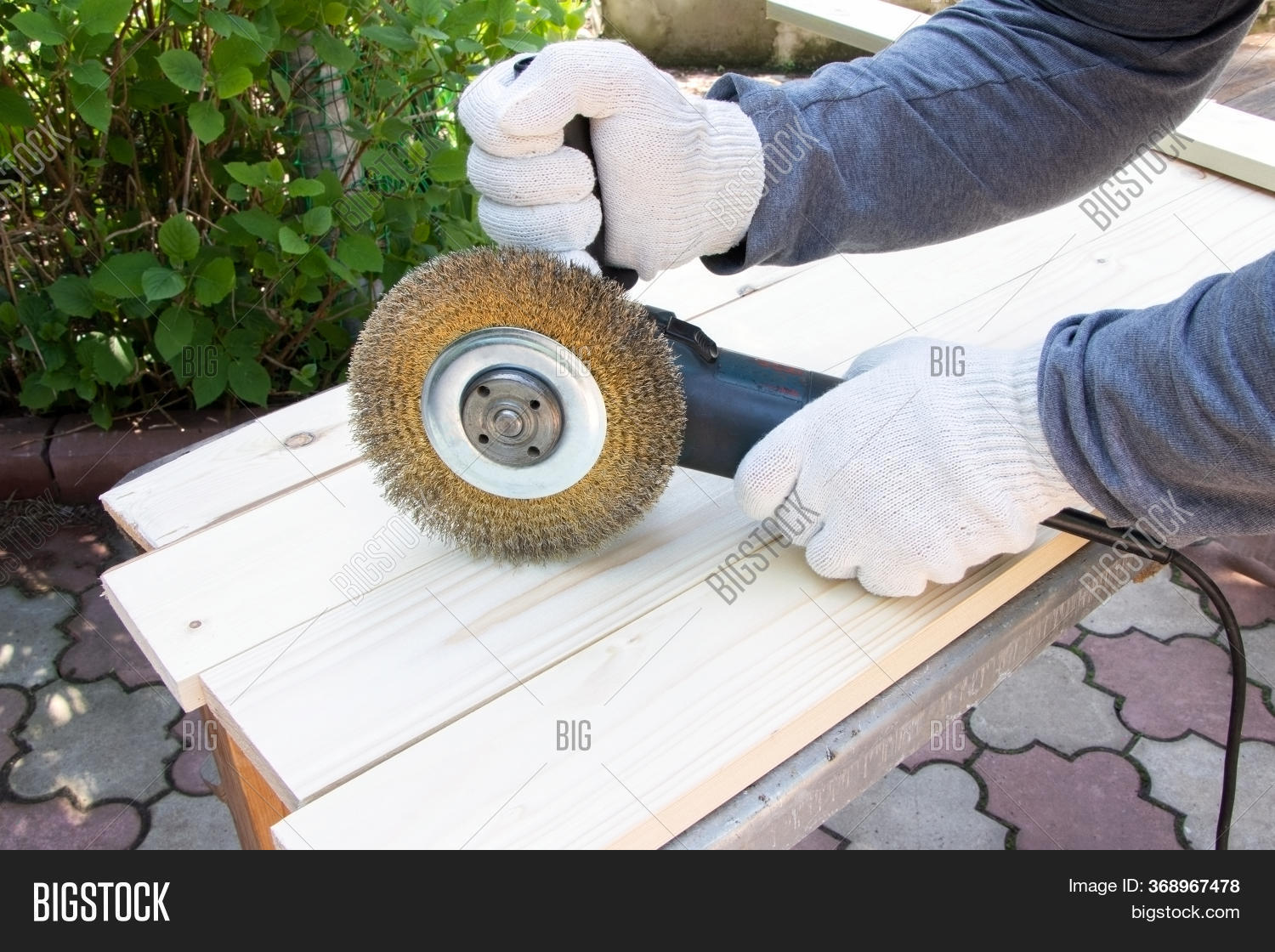 Worker Grinds Wood Image & Photo (Free Trial) | Bigstock