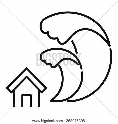Tsunami Disaster Icon Vector & Photo (Free Trial) | Bigstock