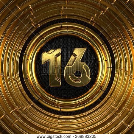 Gold Number 16 (number Image & Photo (Free Trial) | Bigstock