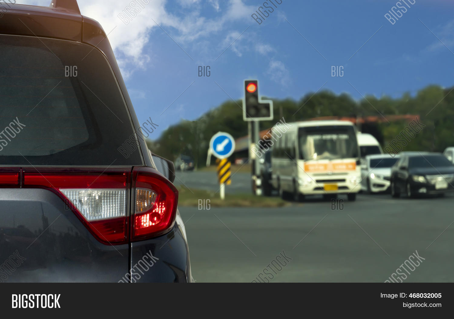 Rear Side Car Driving Image & Photo (Free Trial) | Bigstock