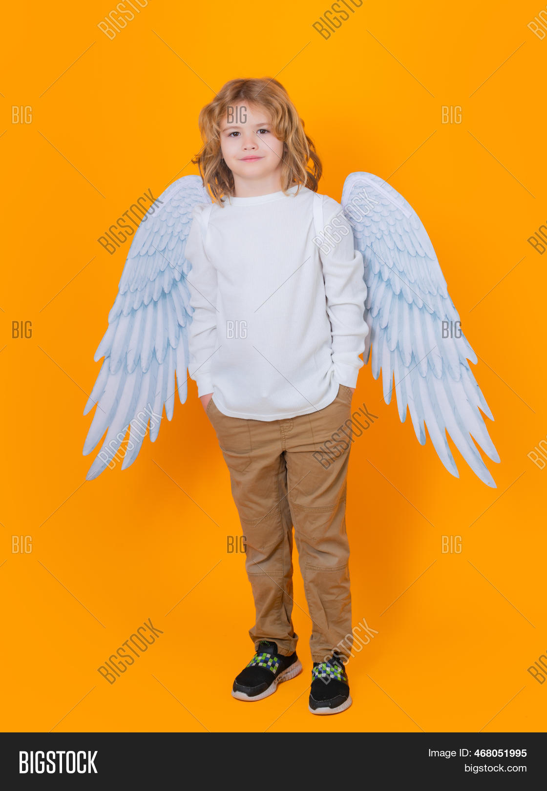 Kid Wearing Angel Image & Photo (Free Trial) | Bigstock