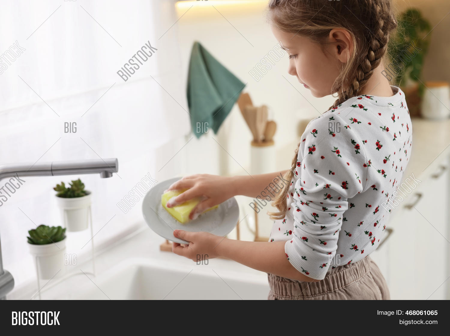 Little Girl Washing Image & Photo (Free Trial) | Bigstock