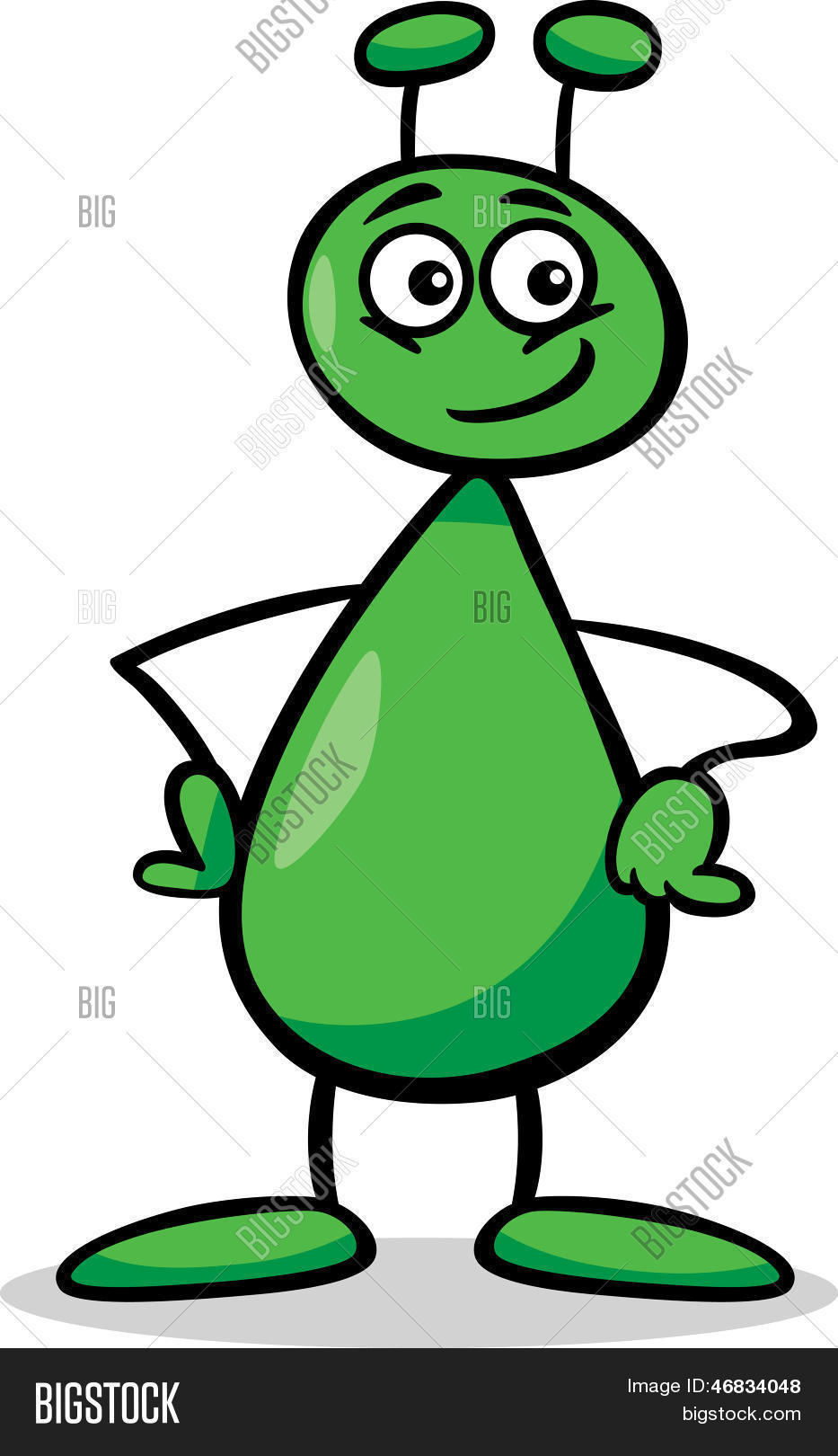 Alien Martian Cartoon Vector & Photo (Free Trial) | Bigstock