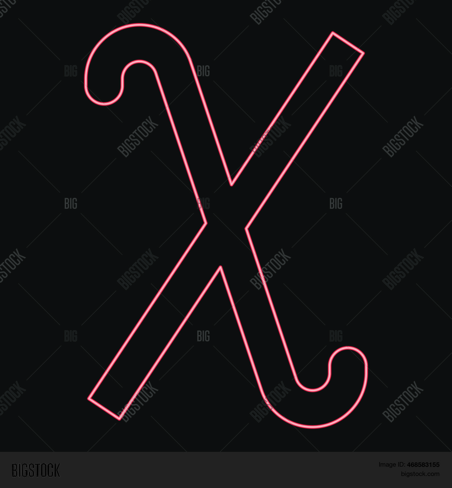 Neon Chi Greek Symbol Vector & Photo (Free Trial) | Bigstock