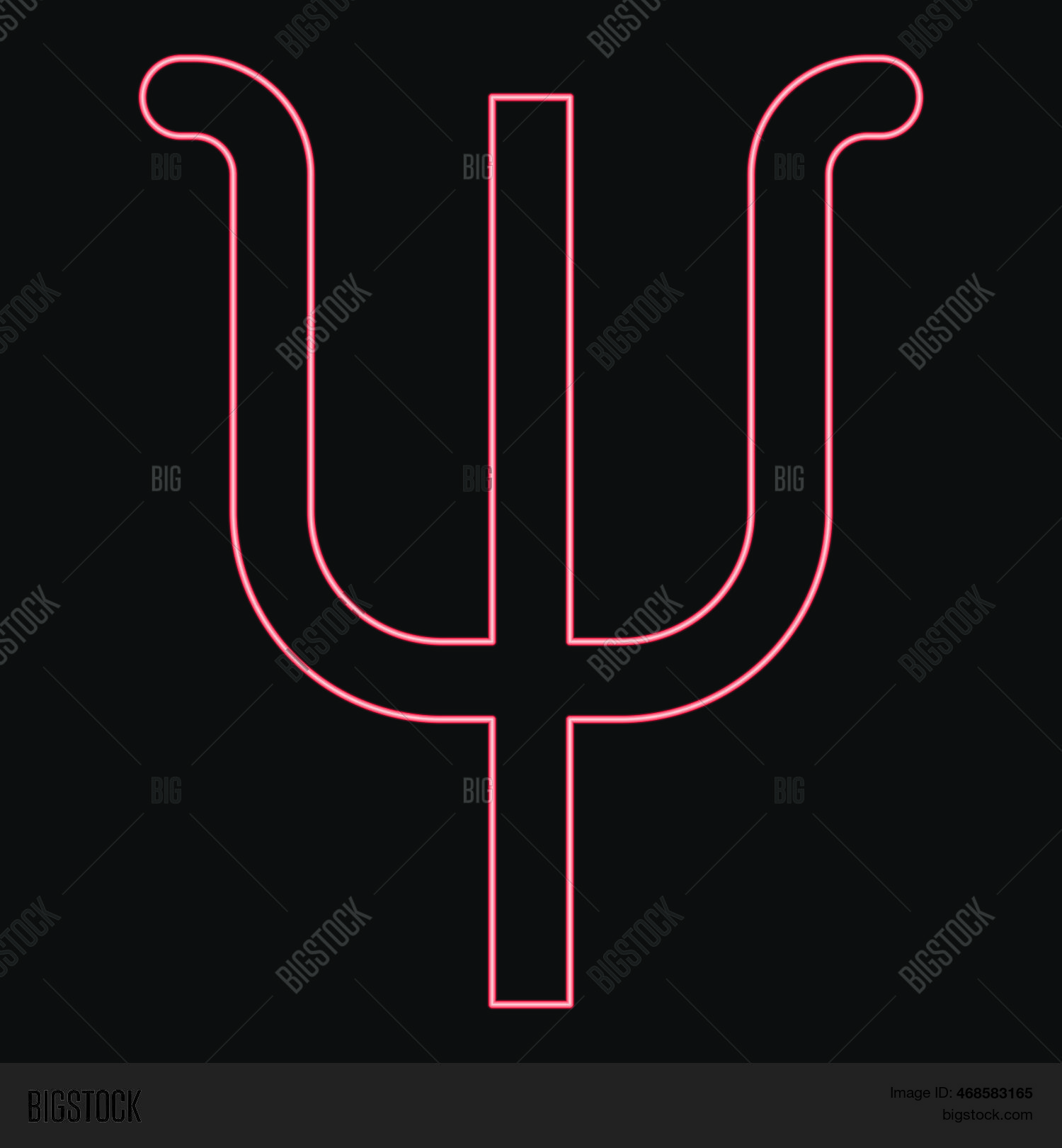 Neon Psi Greek Symbol Vector & Photo (Free Trial) | Bigstock