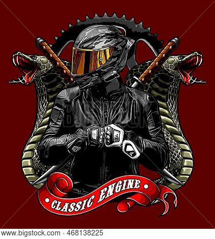 Biker Being Flanked Vector & Photo (Free Trial) | Bigstock