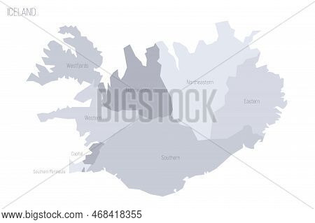 Iceland Political Map Vector & Photo (Free Trial) | Bigstock