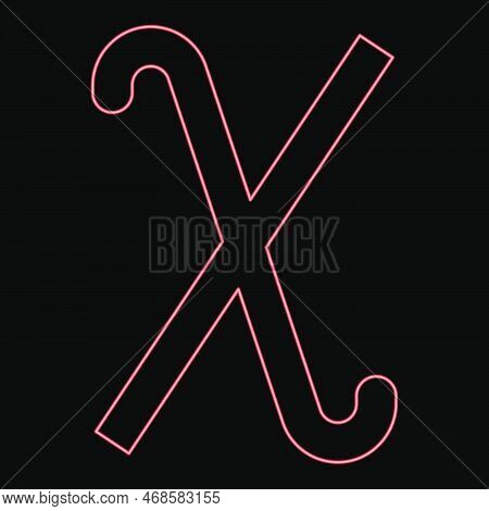 Neon Chi Greek Symbol Vector & Photo (Free Trial) | Bigstock