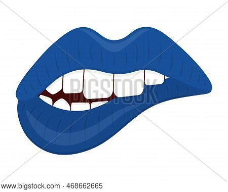 Bite Your Lips. Blue Vector & Photo (Free Trial) | Bigstock