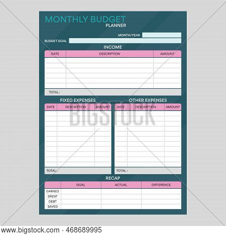 Monthly Budget Vector & Photo (Free Trial) | Bigstock