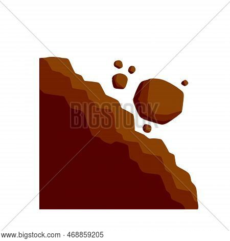 Rock Rolls Off Cliff Vector & Photo (Free Trial) | Bigstock