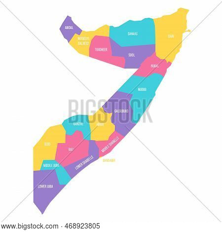 Somalia Political Map Vector & Photo (Free Trial) | Bigstock