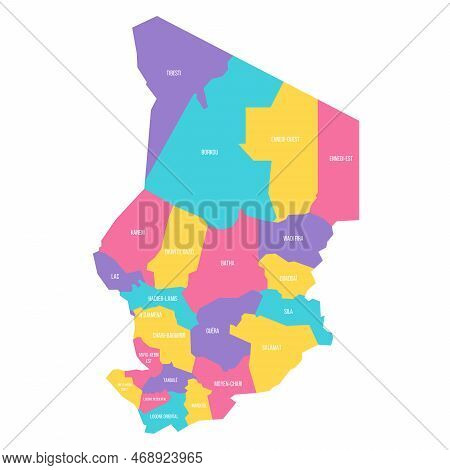 Chad Political Map Vector & Photo (Free Trial) | Bigstock