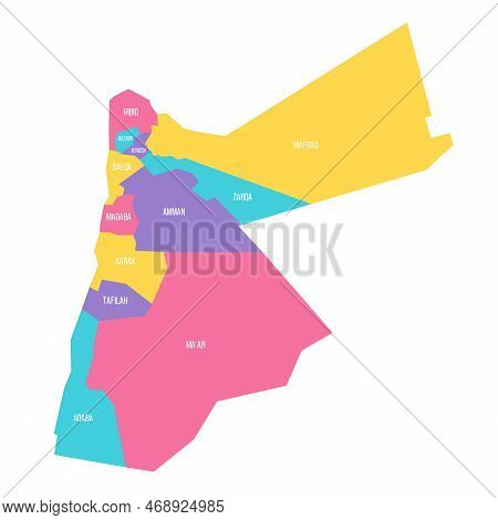 Jordan Political Map Vector & Photo (Free Trial) | Bigstock