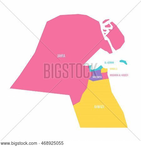 Kuwait Political Map Vector & Photo (Free Trial) | Bigstock
