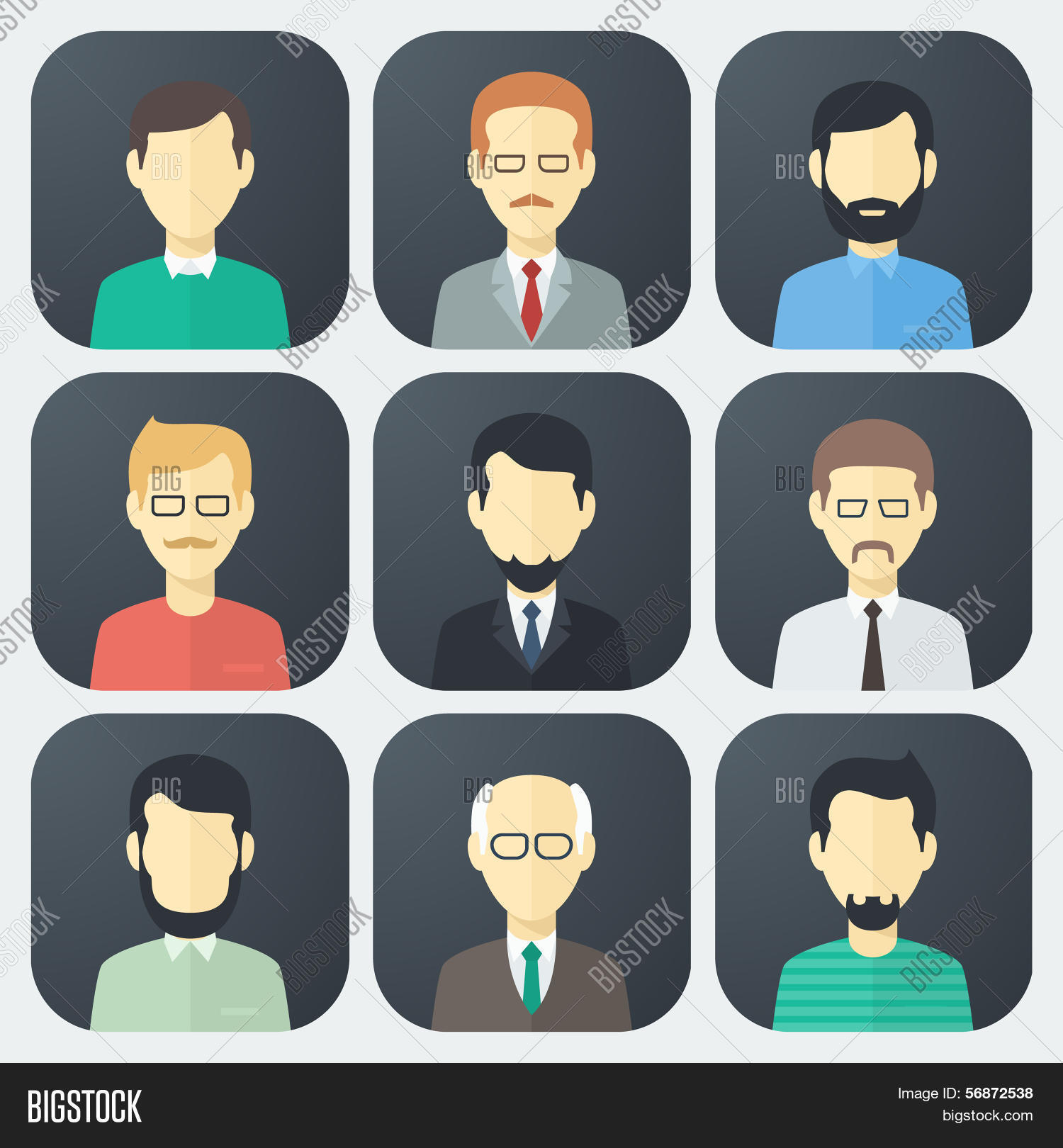Male Faces Icons Set Vector & Photo (Free Trial) | Bigstock