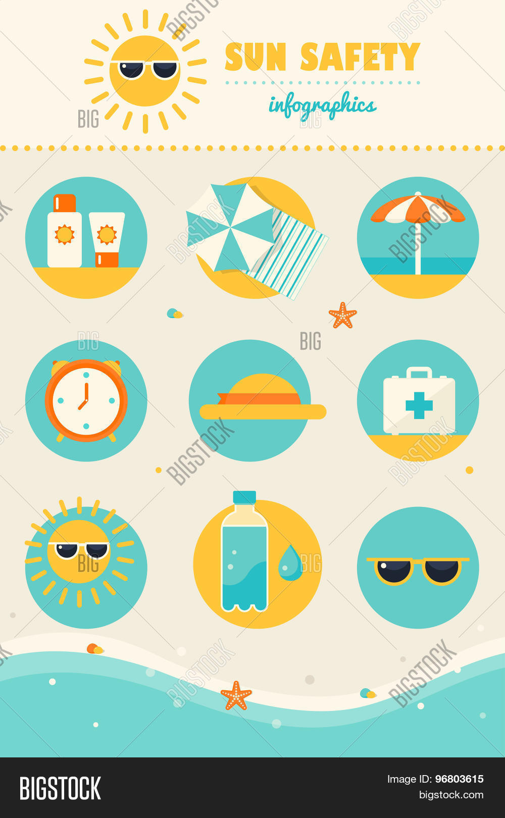 Vector y foto Sun Beach Safety (prueba gratis) | Bigstock