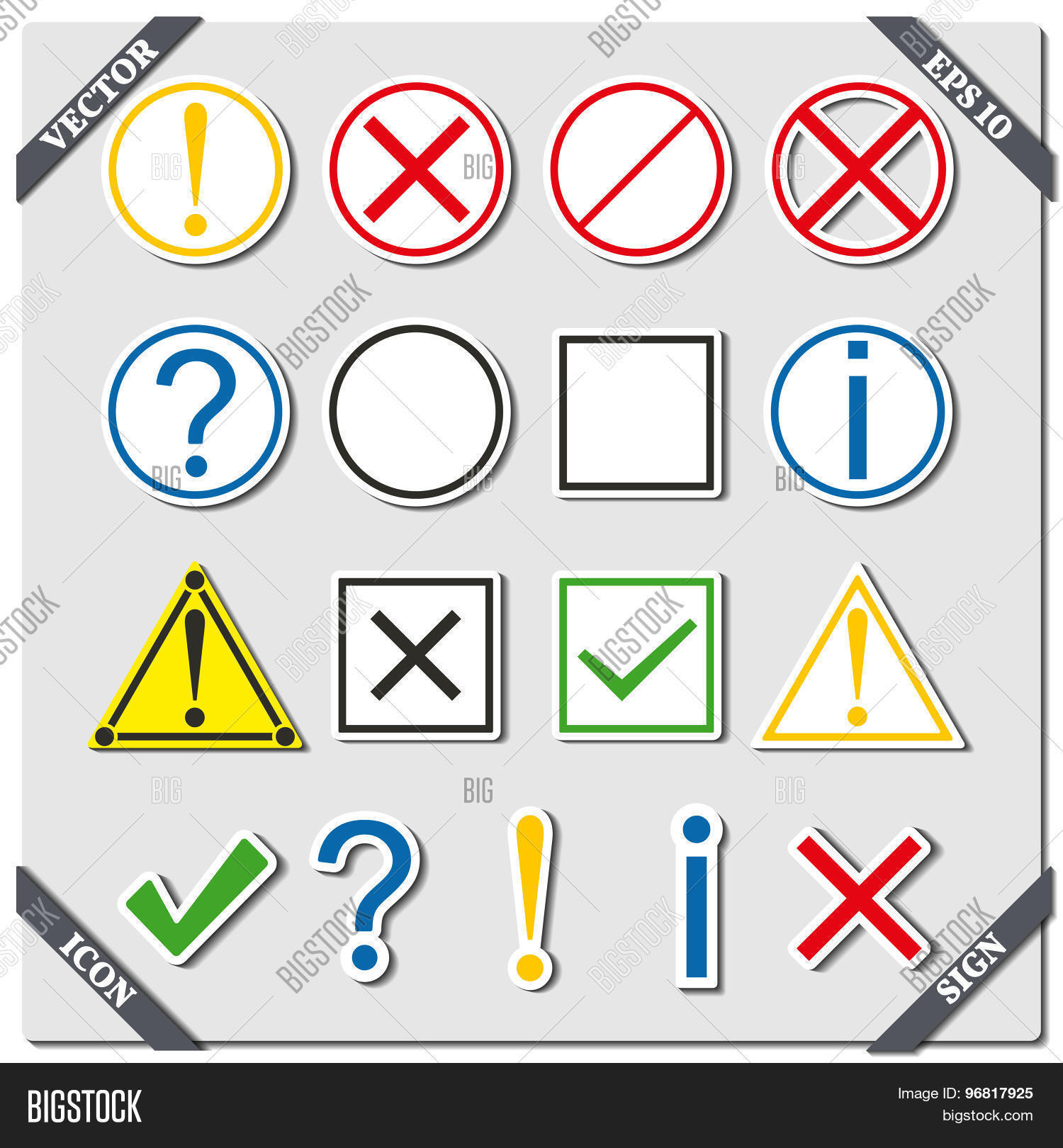 Set Icons Signs, Vector & Photo (Free Trial) | Bigstock