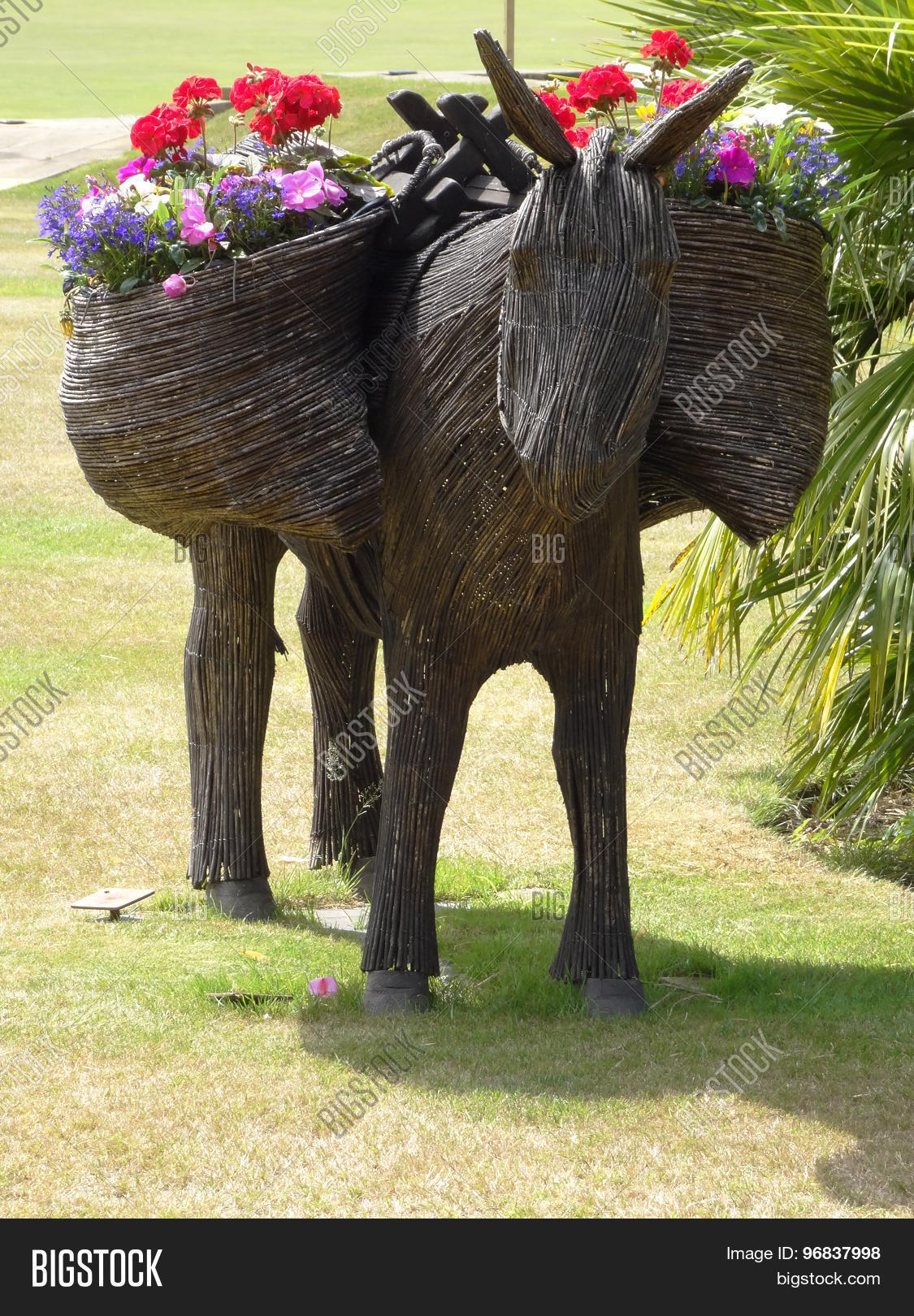 Wicker Donkey Flowers Image & Photo (Free Trial) | Bigstock