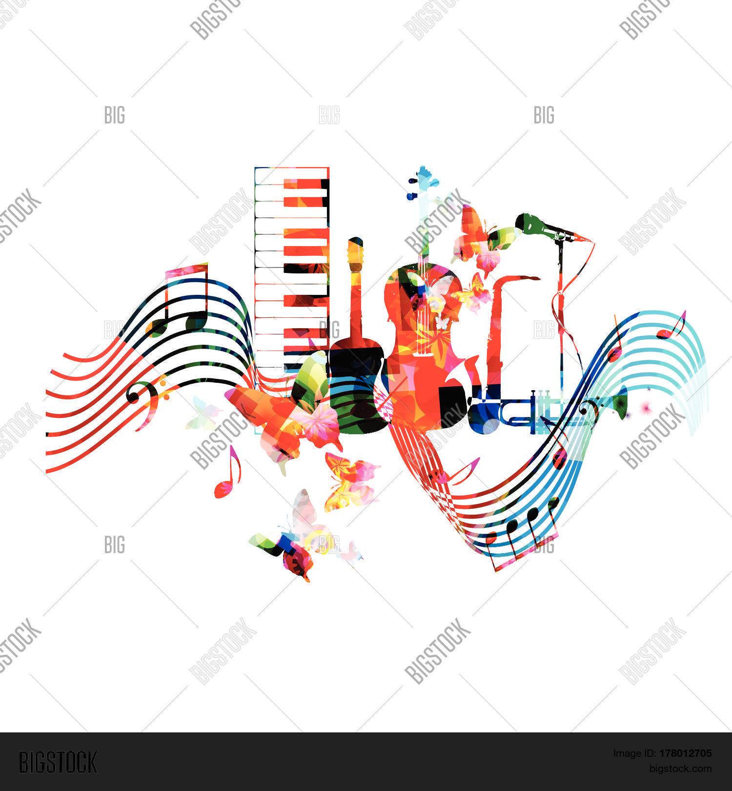 Colorful Music Vector & Photo (Free Trial) | Bigstock