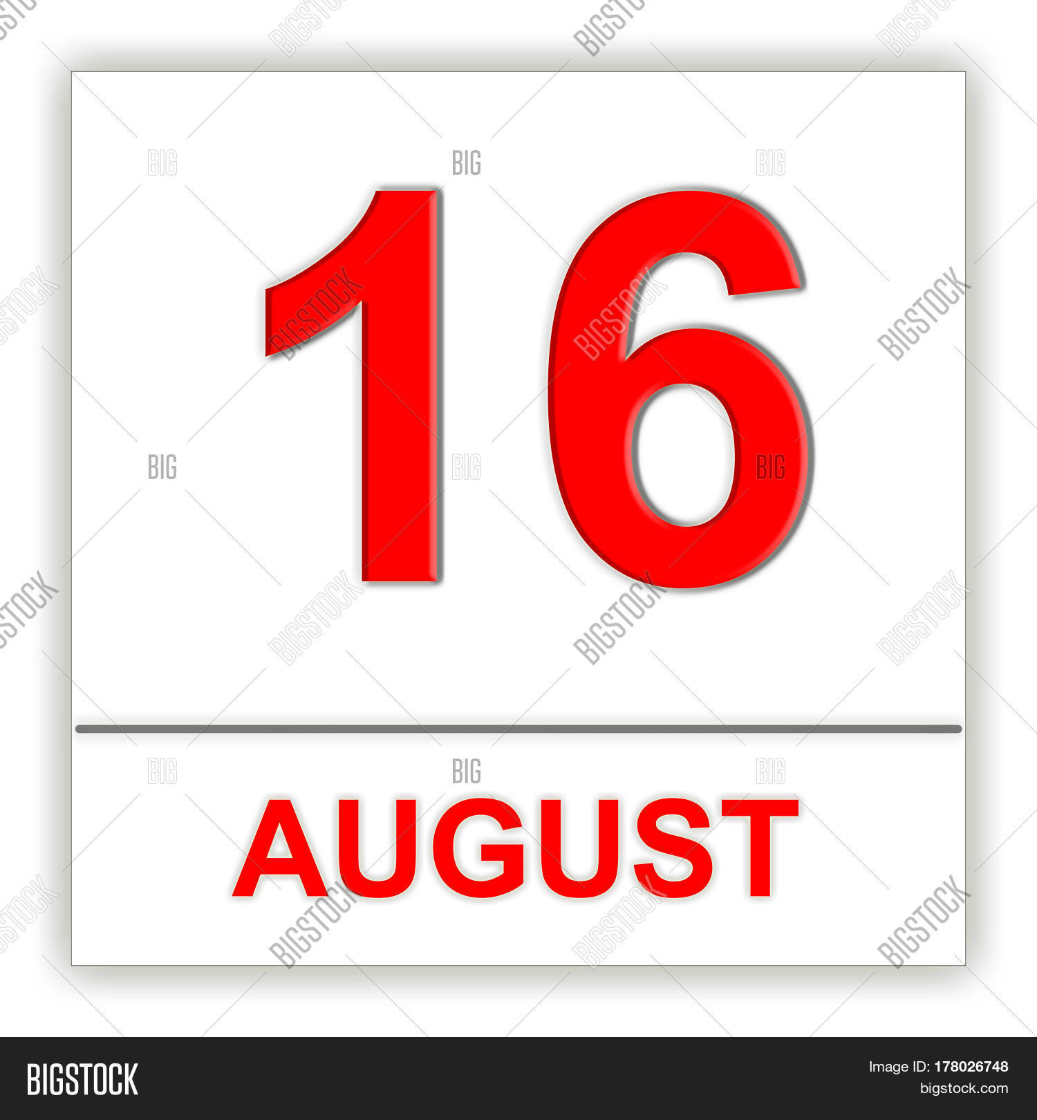August 16. Day On Image & Photo (Free Trial) | Bigstock