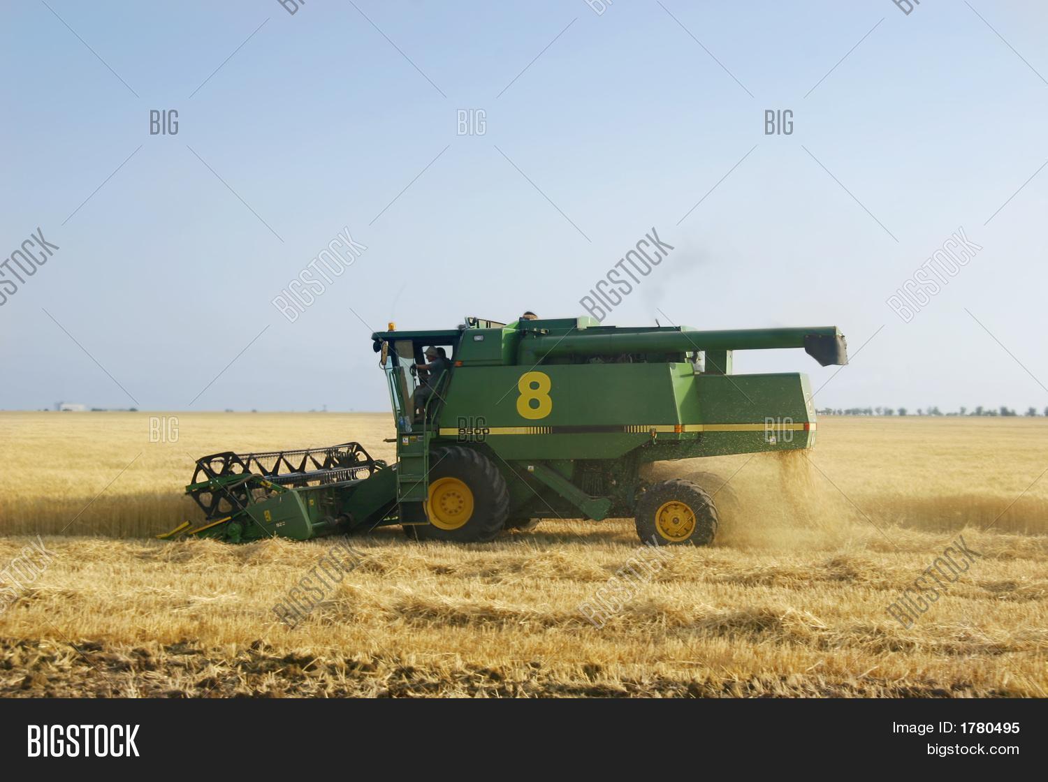 Combine On Wheat Field Image & Photo (Free Trial) | Bigstock