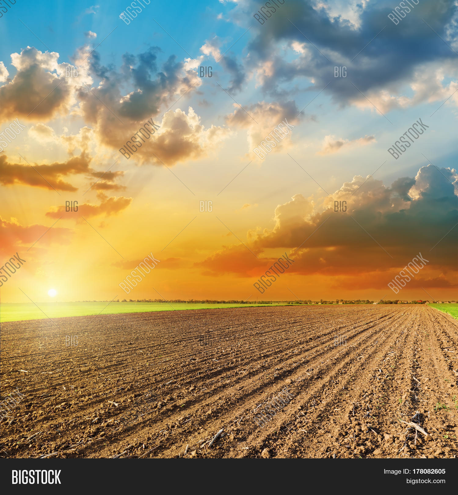 Orange Sunset Over Image & Photo (Free Trial) | Bigstock