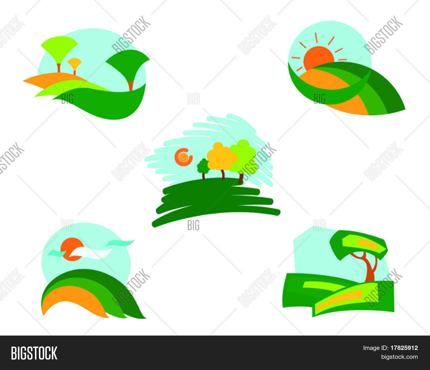 Isolated Nature Icons Vector & Photo (Free Trial) | Bigstock