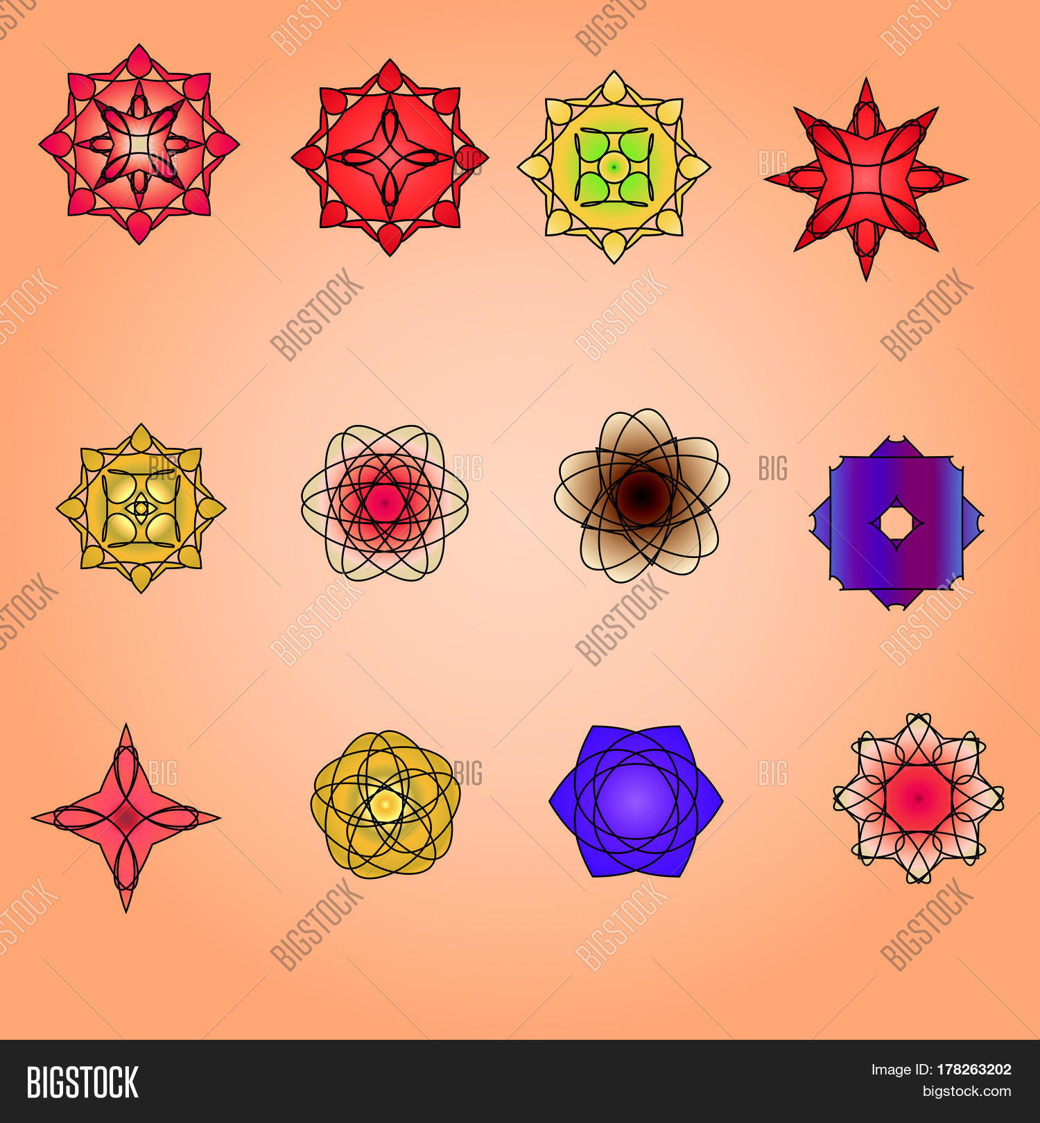 Set Minimal Round Vector & Photo (Free Trial) | Bigstock