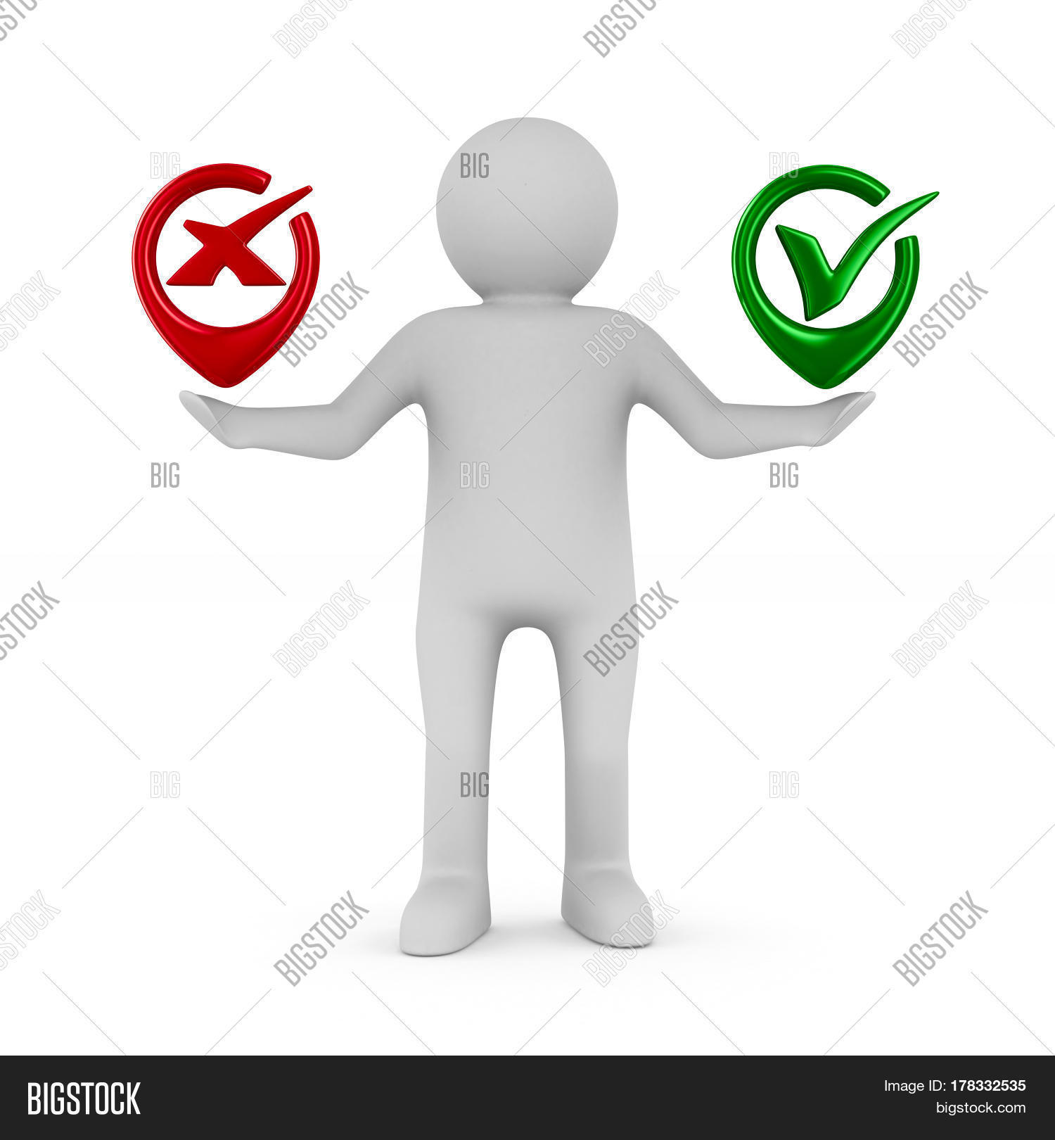 Man Symbols Yes No. Image & Photo (Free Trial) | Bigstock