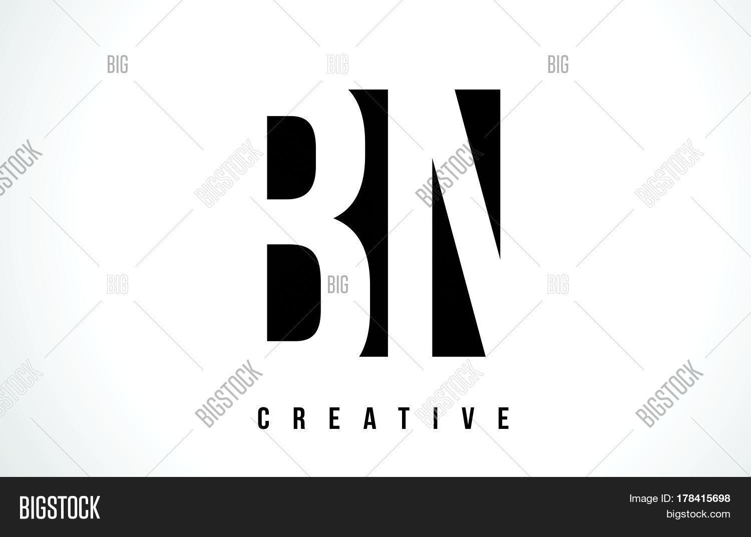 Bn B N White Letter Vector & Photo (Free Trial) | Bigstock