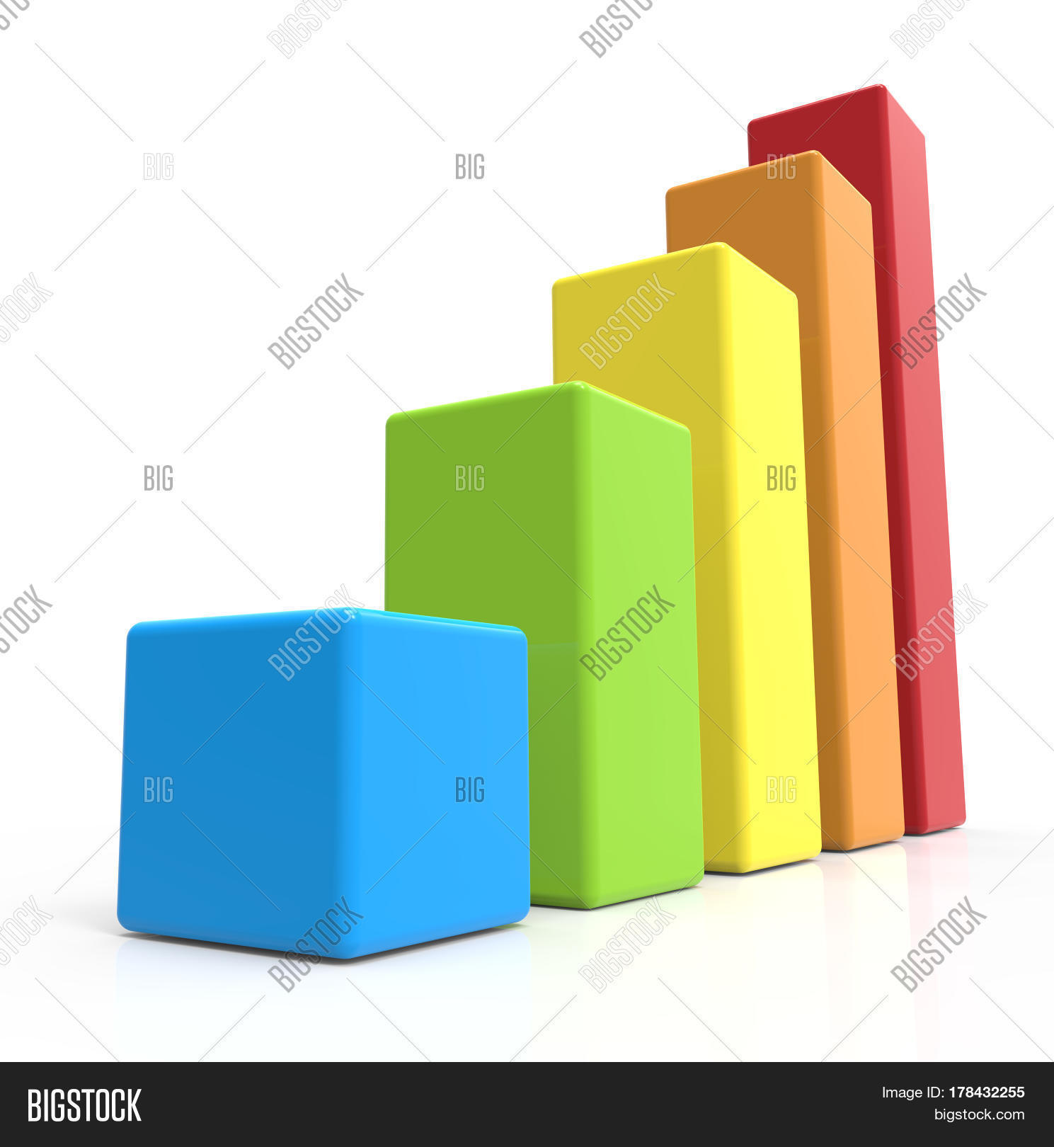 Five Colored Bar Chart Image & Photo (Free Trial) | Bigstock