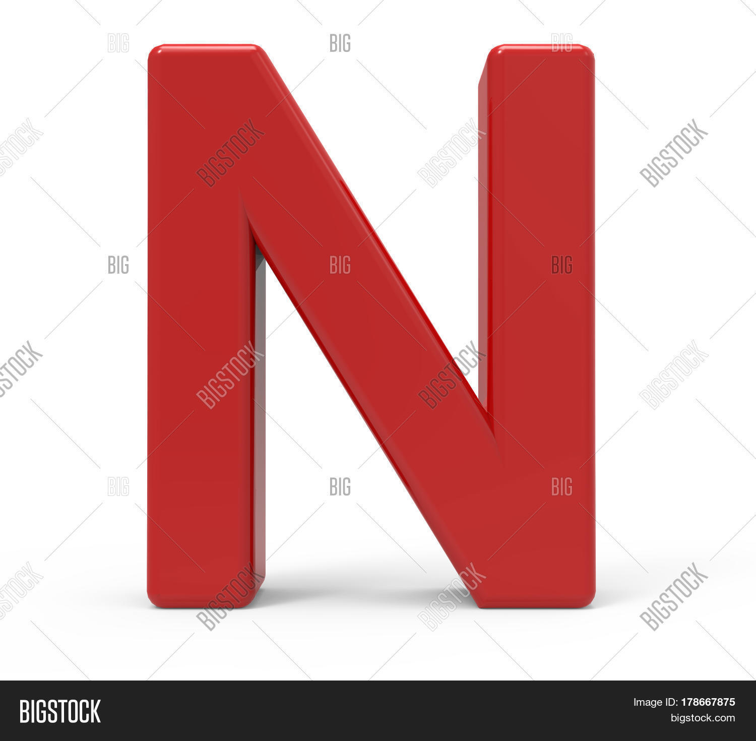 3D Red Letter N Image & Photo (Free Trial) | Bigstock