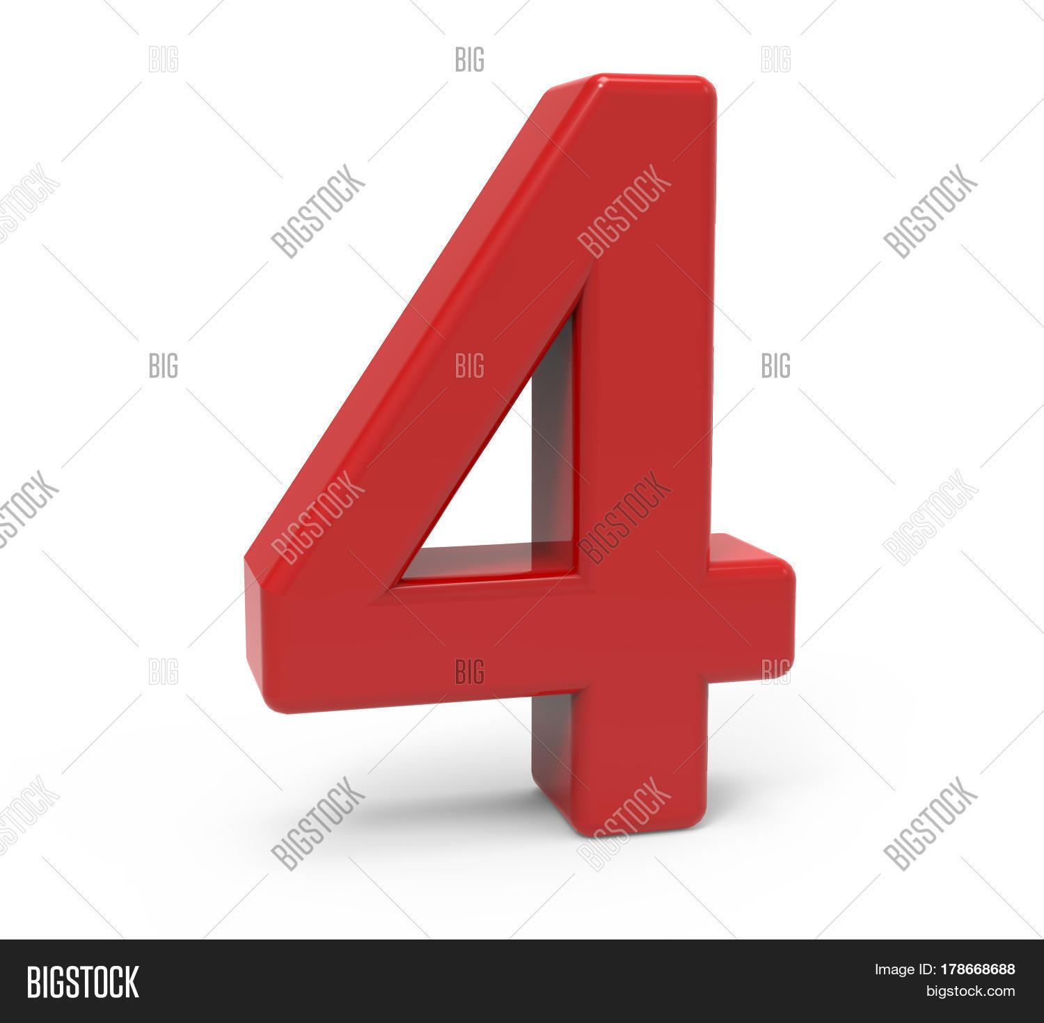 3D Red Number 4 Image & Photo (Free Trial) | Bigstock