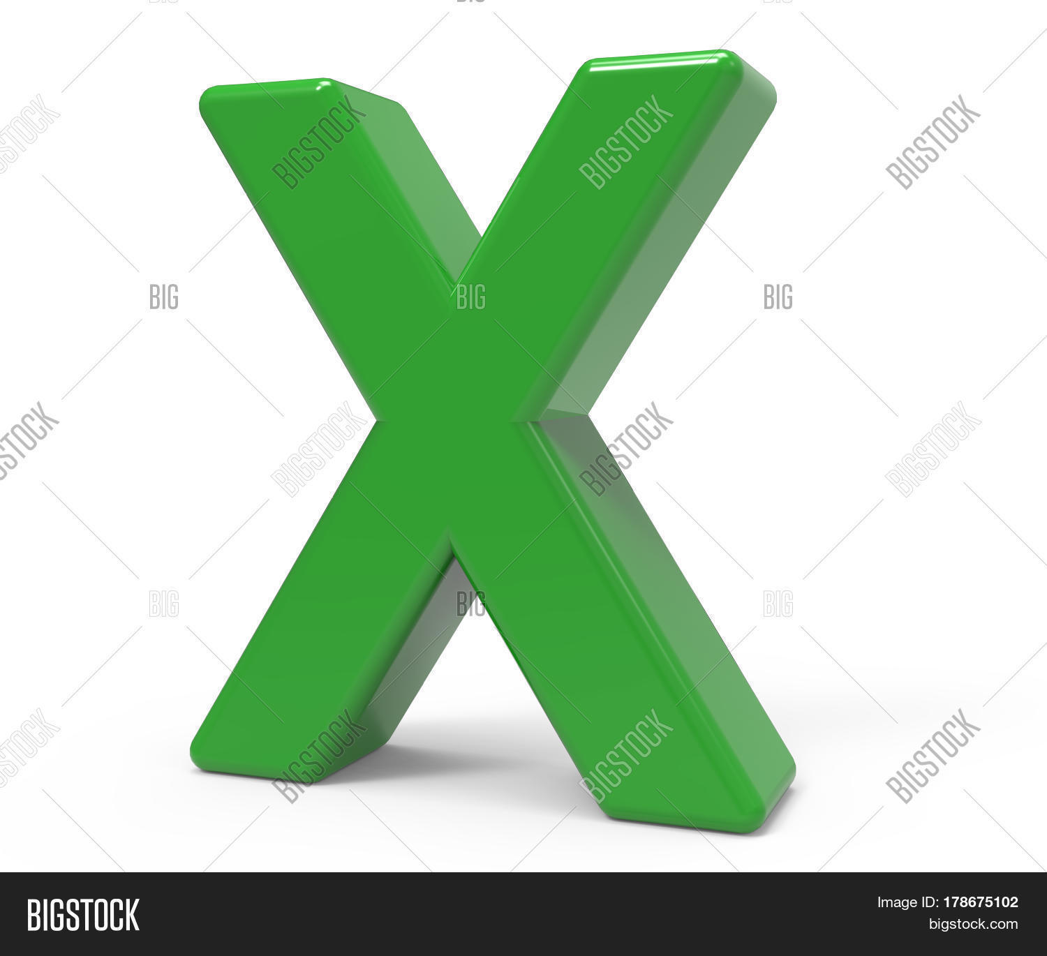 3D Green Letter X Image & Photo (Free Trial) | Bigstock