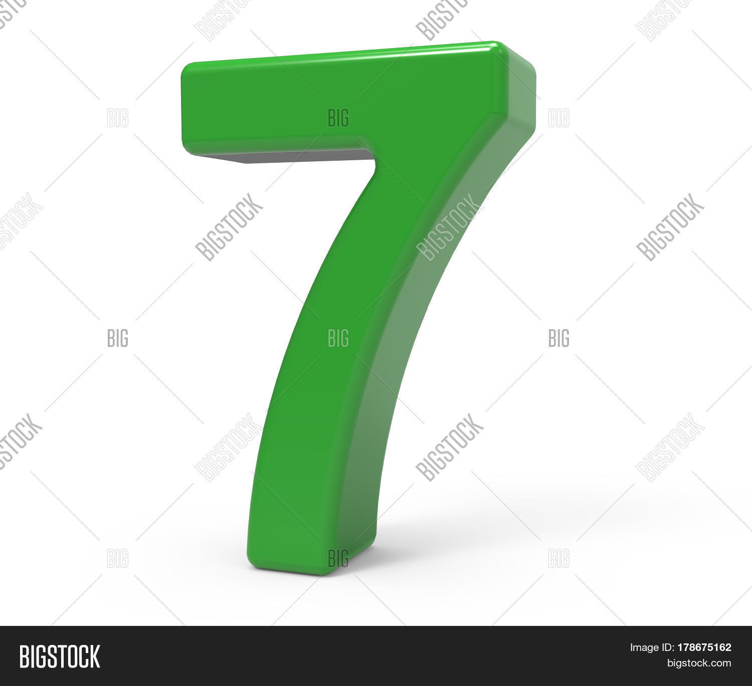 3D Green Number 7 Image & Photo (Free Trial) | Bigstock