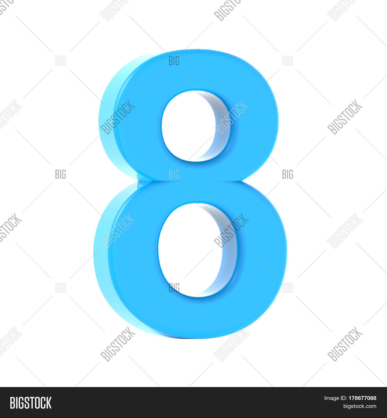 Light Blue Number 8 Image & Photo (Free Trial) | Bigstock