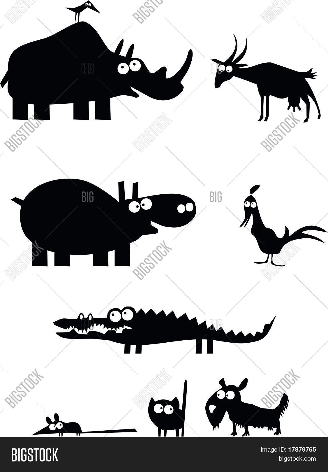 Set Funny Animals Vector & Photo (Free Trial) | Bigstock