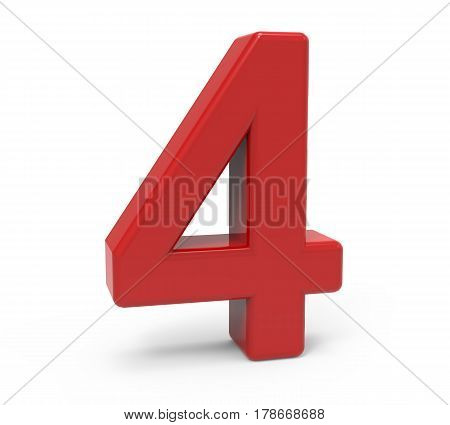 3D Red Number 4 Image & Photo (Free Trial) | Bigstock